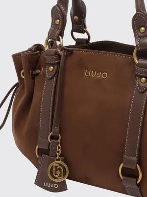 Liu Jo Gerona Handbag In Suede-effect Synthetic Leather With Charm - Brown