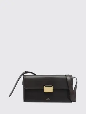 A.p.c. Simone Small Calf Leather Crossbody Bag With Flap - Brown