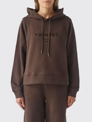 TWINSET 2-piece Jersey Tracksuit With A Hooded Sweatshirt And Pants - Brown