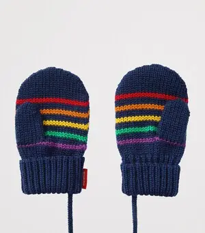 MIKI HOUSE Wool-blend Bear Mittens