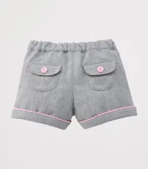 MIKI HOUSE Wool-blend Embroidered Shorts