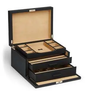 Smythson Leather 3-drawer Panama Jewellery Box