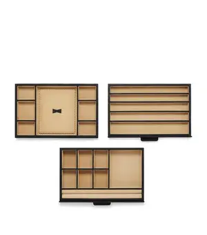 Smythson Leather 3-drawer Panama Jewellery Box