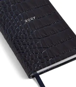 Smythson Leather Panama Weekly Diary 2027 - Blue