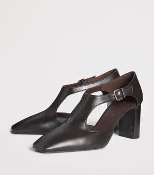 Max Mara Nappa Leather Cut-out Pumps 75