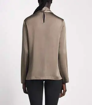 Fabiana Filippi Satin Asymmetric Ruched Blouse