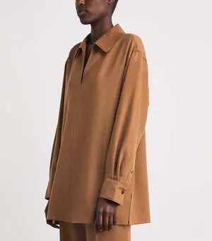 Lafayette 148 New York Camel Hair Pullover Blouse