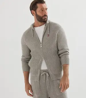 Brunello Cucinelli Cashmere Rib-knit Zip-up Cardigan