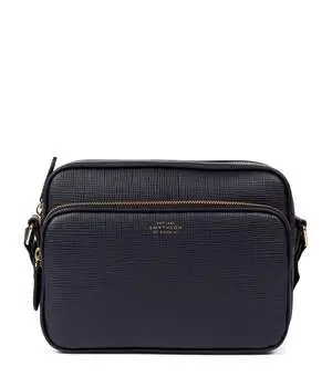 Smythson Leather Panama Cross-body Bag - Blue