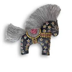 VETKA Gray Horse Brooch – Ash Horse - Grey