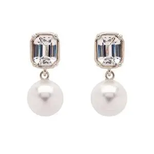 EMMA HOLLAND JEWELLERY Platinum Crystal & Pearl Earrings - Silver