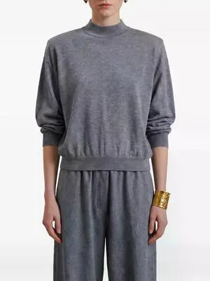 THE FRANKIE SHOP Rue Padded High-neck Sweater - Grey