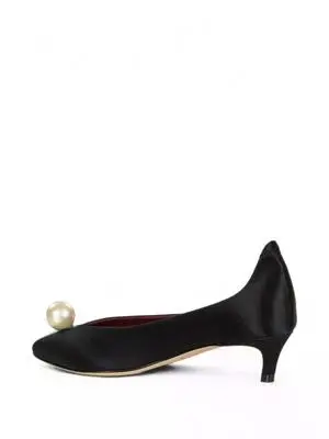 Magda Butrym Faux-pearl Embellished Satin Pumps