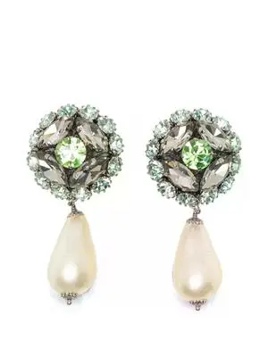 Dolce & Gabbana Re Edition Crystal-embellished Drop Earrings - Silver