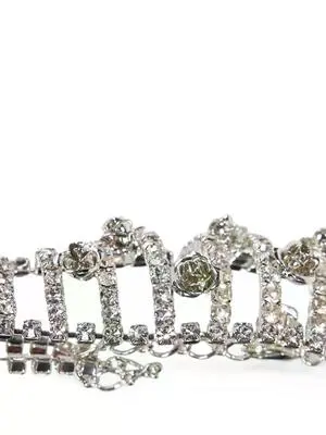 Magda Butrym Rhinestone-embellished Floral-detail Necklace - Silver