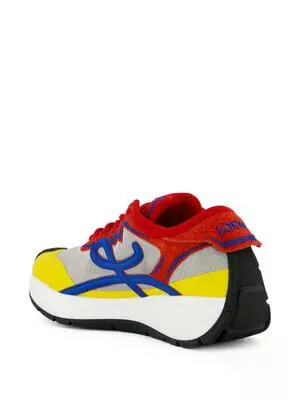Loewe Pogo Knit Suede Sneakers - Red