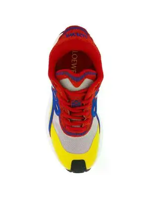 Loewe Pogo Knit Suede Sneakers - Red