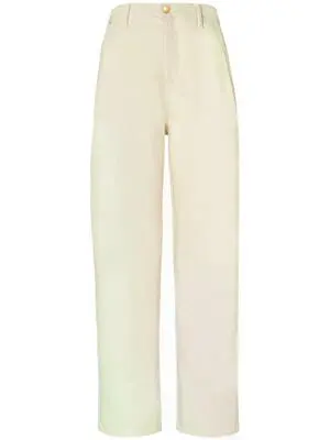 Tory Burch Pleated Jeans - Neutrals