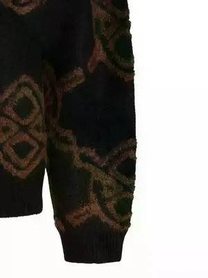 DAILY PAPER Shield Monogram-pattern Zip-up Sweater