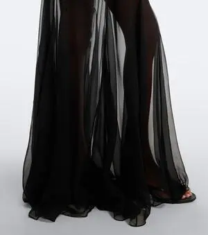 JEAN PAUL GAULTIER Knitted Silk-trimmed Shirt Dress