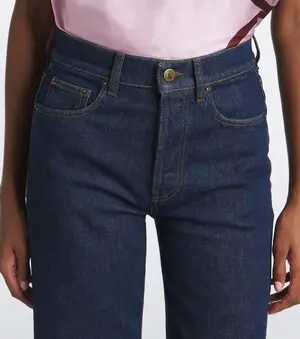 La DoubleJ Cropped Printed Flared Jeans