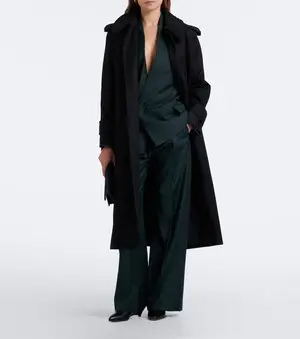 Victoria Beckham Philippa Virgin Wool Twill Trench Coat