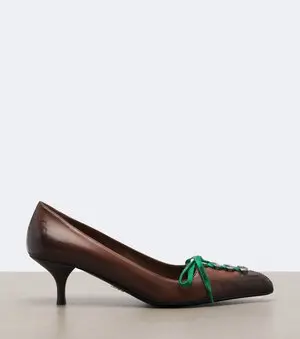 Prada Leather Lace-up Pumps