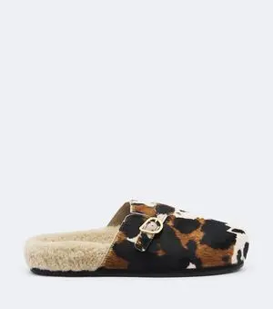 ANCIENT GREEK SANDALS Vasilitsa Shearling-trimmed Calf Hair Clogs