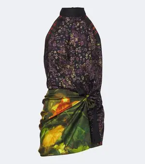 Dries Van Noten Floral Silk Halterneck Top - Multicoloured