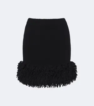 Loewe Fringed Wool-blend Miniskirt