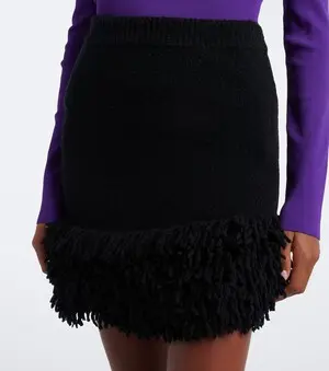 Loewe Fringed Wool-blend Miniskirt