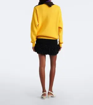 Loewe Fringed Wool-blend Miniskirt