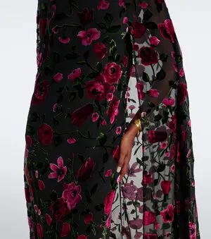 RODARTE Caped Floral Devore Velvet Gown