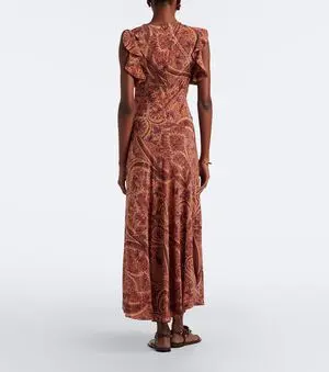 Ulla Johnson Ameline Silk Crepe De Chine Midi Dress