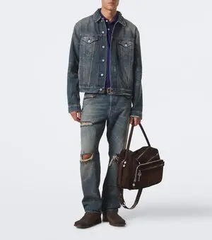 Acne Studios Re-edition Distressed Faded Denim Jacket