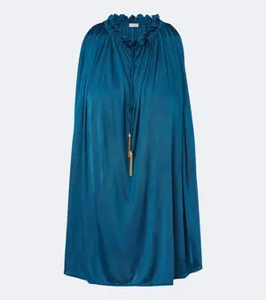 Balmain Draped Jersey Top - Blue