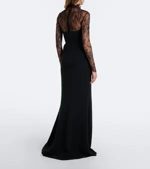 Elie Saab Lace-trimmed Cady Gown