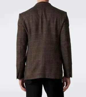 TOM FORD Houndstooth Wool, Silk, And Linen Blazer