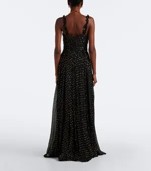 Ulla Johnson Anastasia Silk-blend Chiffon Bustier Gown