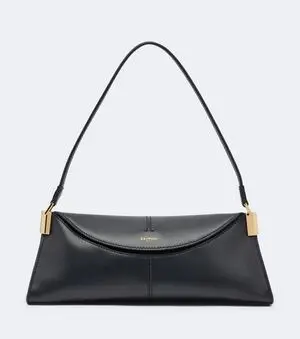 Balmain 64-83 Small Leather Shoulder Bag - Black