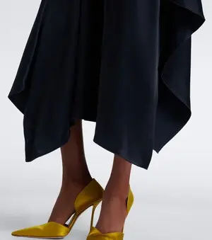 Victoria Beckham Draped Satin Midi Dress - Blue