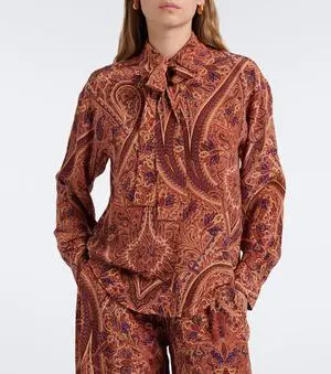Ulla Johnson Lise Tie-neck Silk Crepe De Chine Blouse