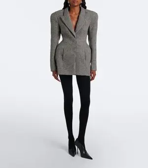 Magda Butrym Herringbone Wool-blend Blazer Dress