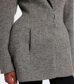 Magda Butrym Herringbone Wool-blend Blazer Dress