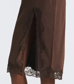 Balmain Lace-trimmed Midi Skirt