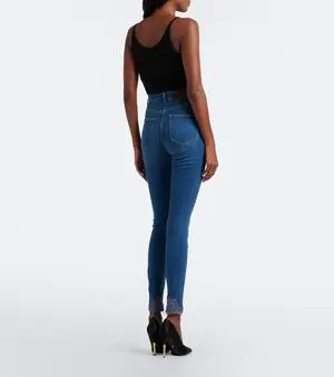 Valentino Garavani Lace-trimmed Skinny Jeans