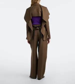Loewe Draped Wool Wide-leg Pants