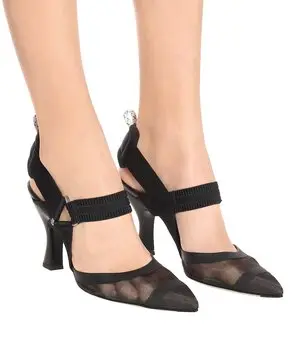 Fendi Colibri Mesh Slingback Pumps