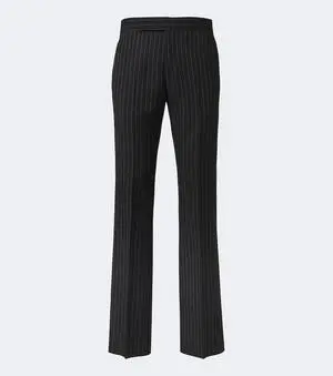 TOM FORD Pinstriped Wool Straight Pants - Black