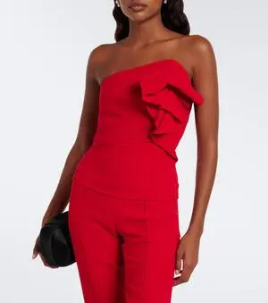 Roland Mouret Ruffled Wool And Silk Cady Corset